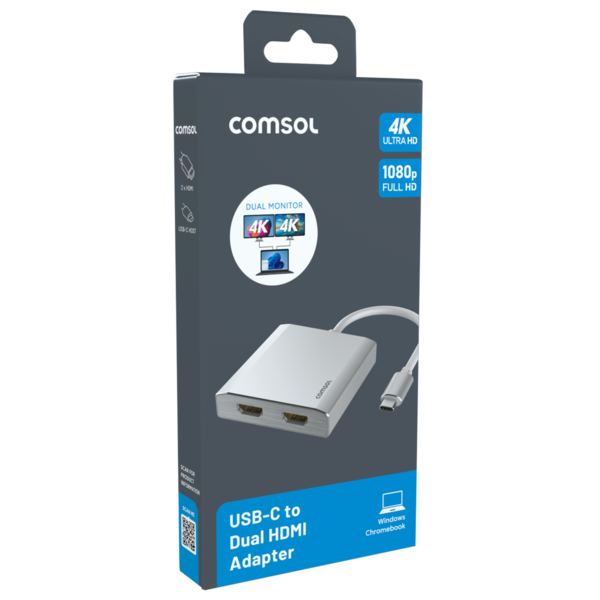Comsol USB-C to Dual 4K HDMI Adapter