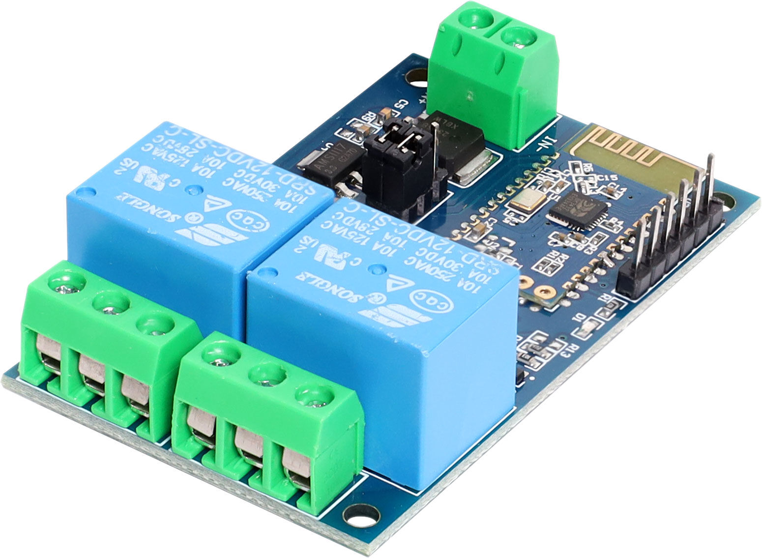 2 Channel 12V App Controlled Bluetooth Relay Board Compact Board Design ...