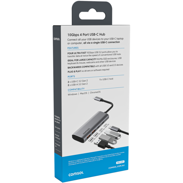 Comsol USB-C 4 Port Hub 10Gbps