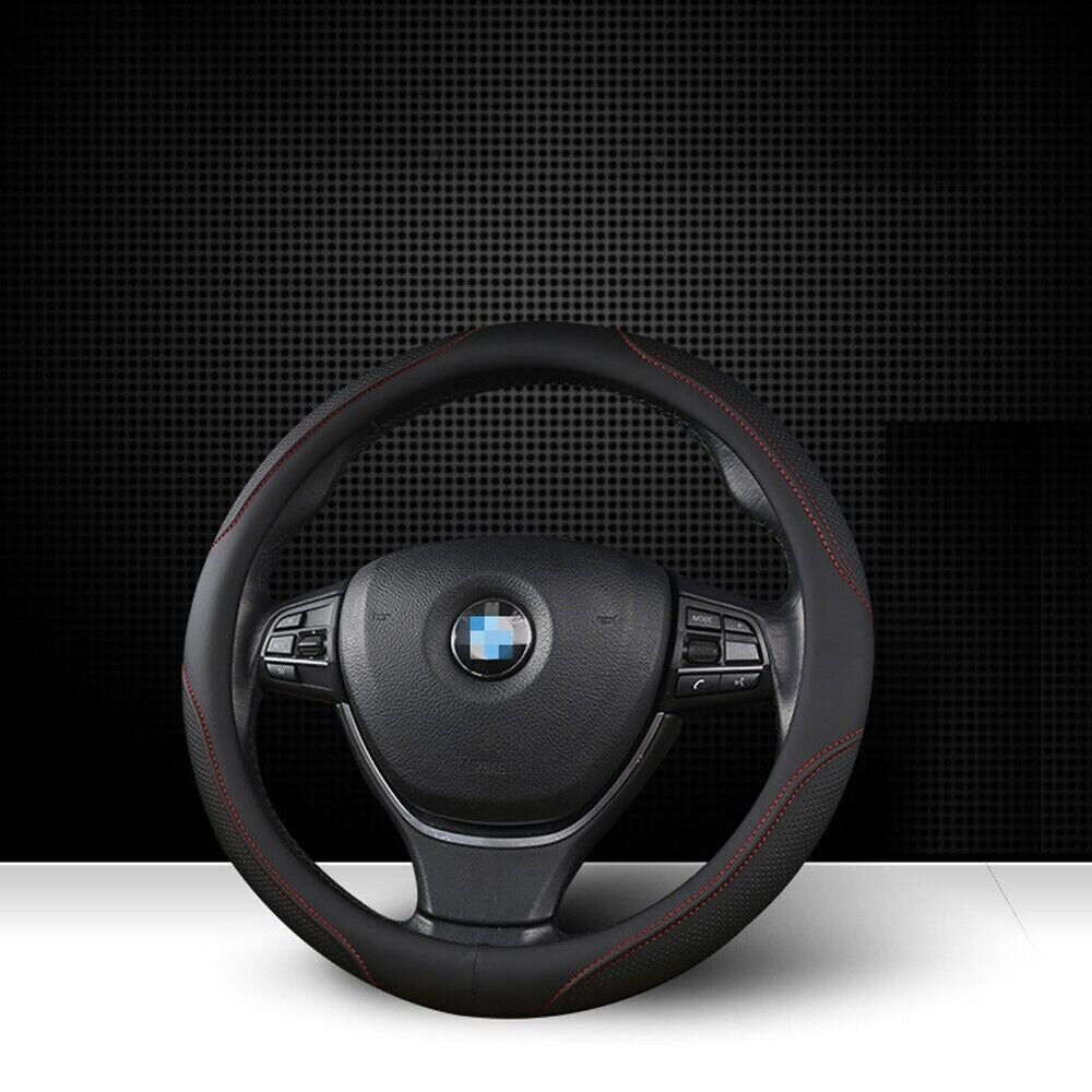 Universal Luxury Car 37-38cm Steering Wheel Cover PU Leather Non-slip ...