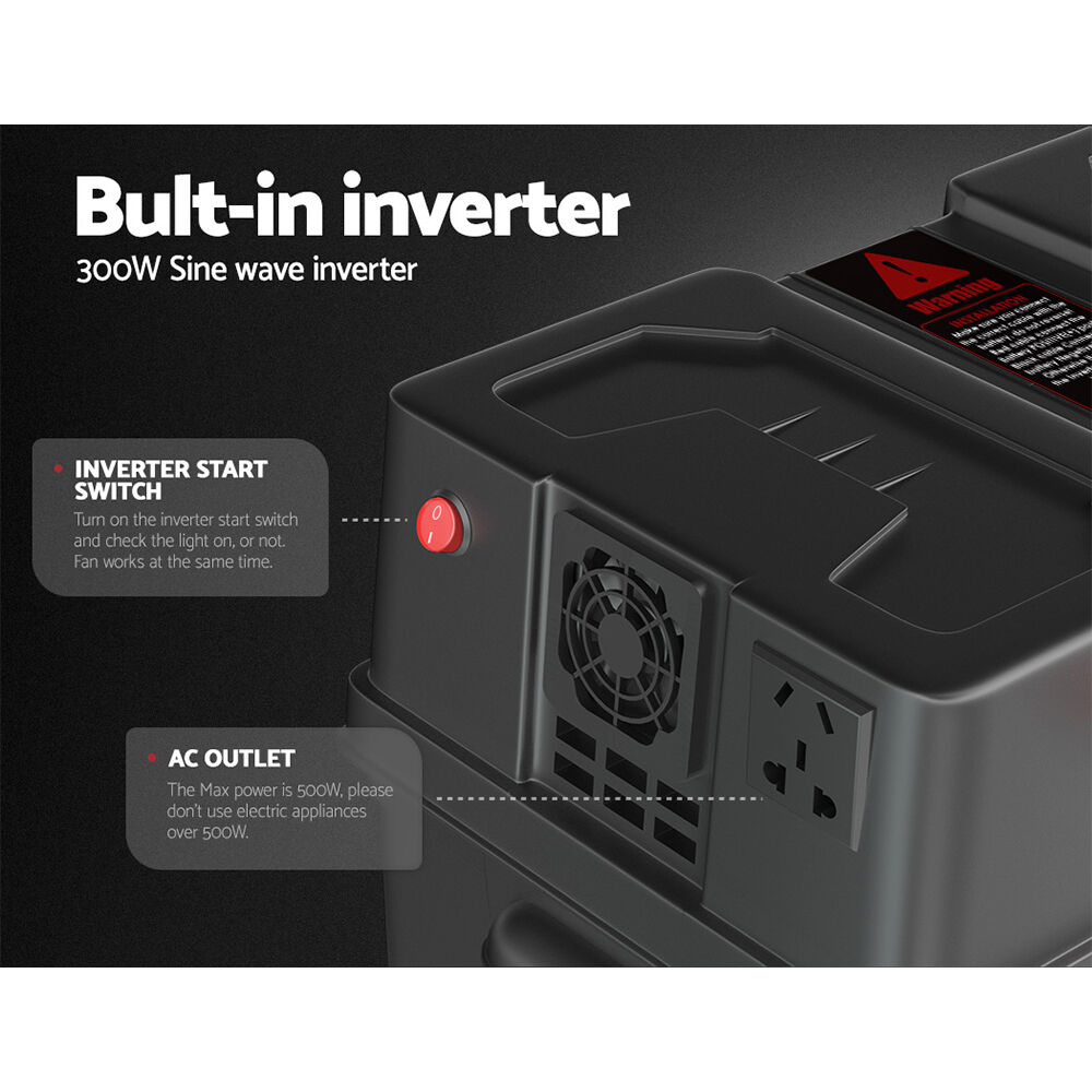 Giantz Battery Box 500W Inverter Deep Cycle Battery Portable Caravan ...