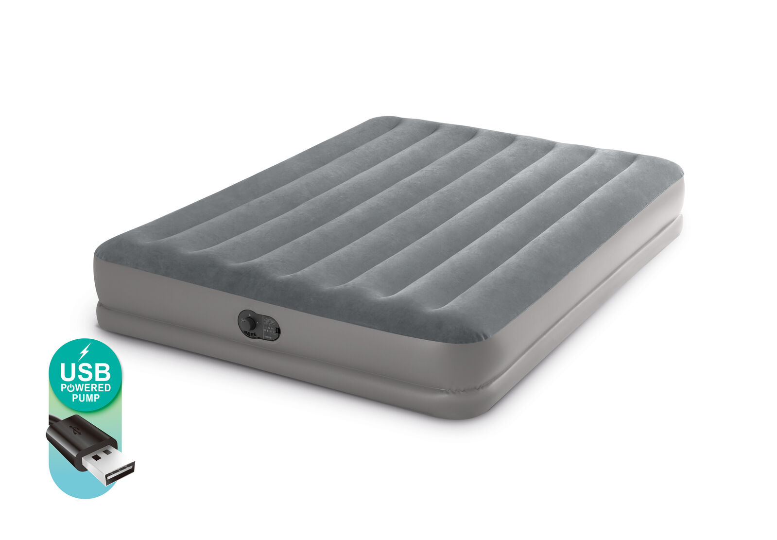 INTEX Queen Dura-Beam Standard Prestige Air Mattress 12" Queen w/ Built ...