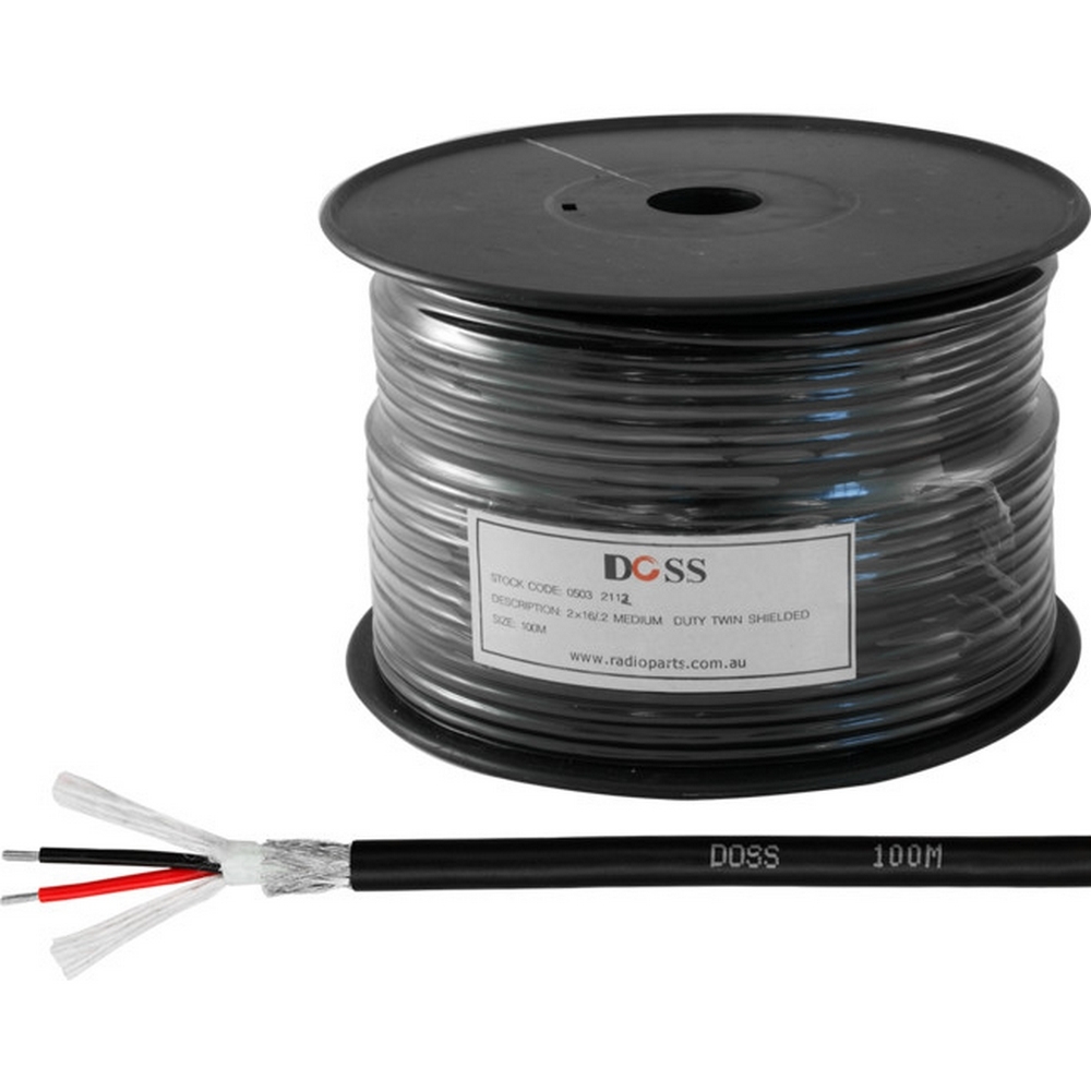 Doss Audio Mic Cable Roll Braided Tinned Copper Wire Shield Black PVC ...