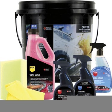 SCA Car Detailing Kit Wash and Wax Interior Clean Tyre Shine Glas Cleaner