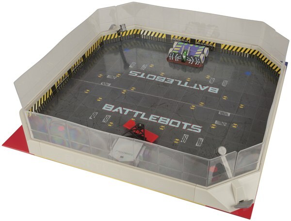 Battlebot Robots Pk.2 and Arena Two push activated pulverizing hammers