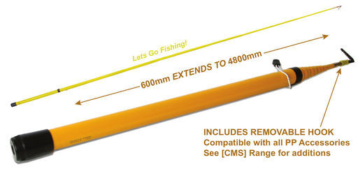 CMS 4.8m Non-Conductive Fibreglass Unique Flexible Hook Telescoping ...