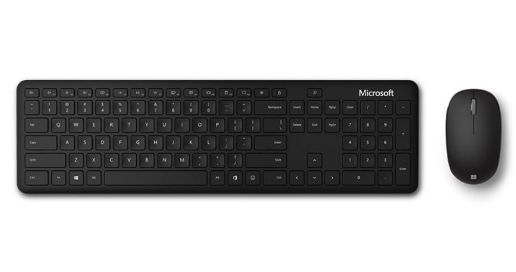 Microsoft Bluetooth Desktop Mouse and Keyboard Black 2.4GHz Wireless 1 ...