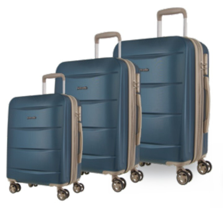 Pierre Cardin Hard Shell 3 piece Large Medium Cabin Case Blue - PIERRE ...