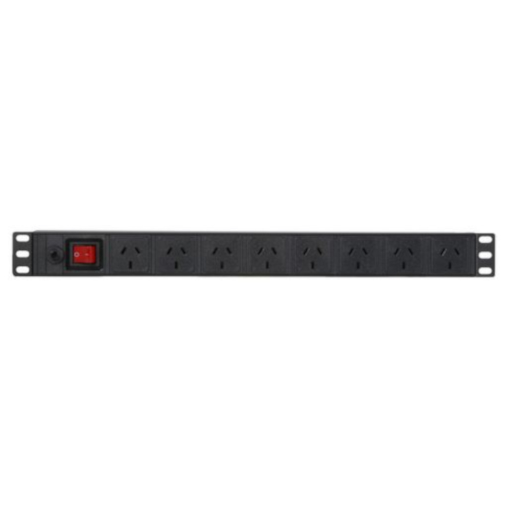 Horizontal Recessed Rack Power Rail Surge 8 WAY GPO PDU 15A GPO Input