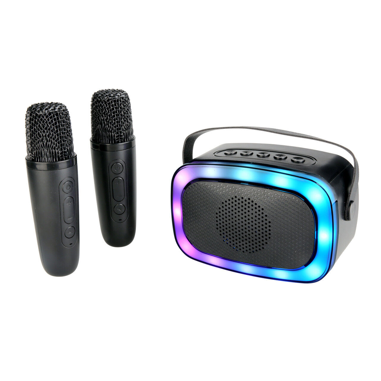 Laser SP-KA20BK-662 Karaoke RGB Speaker with 2 Wireless Mics - LASER