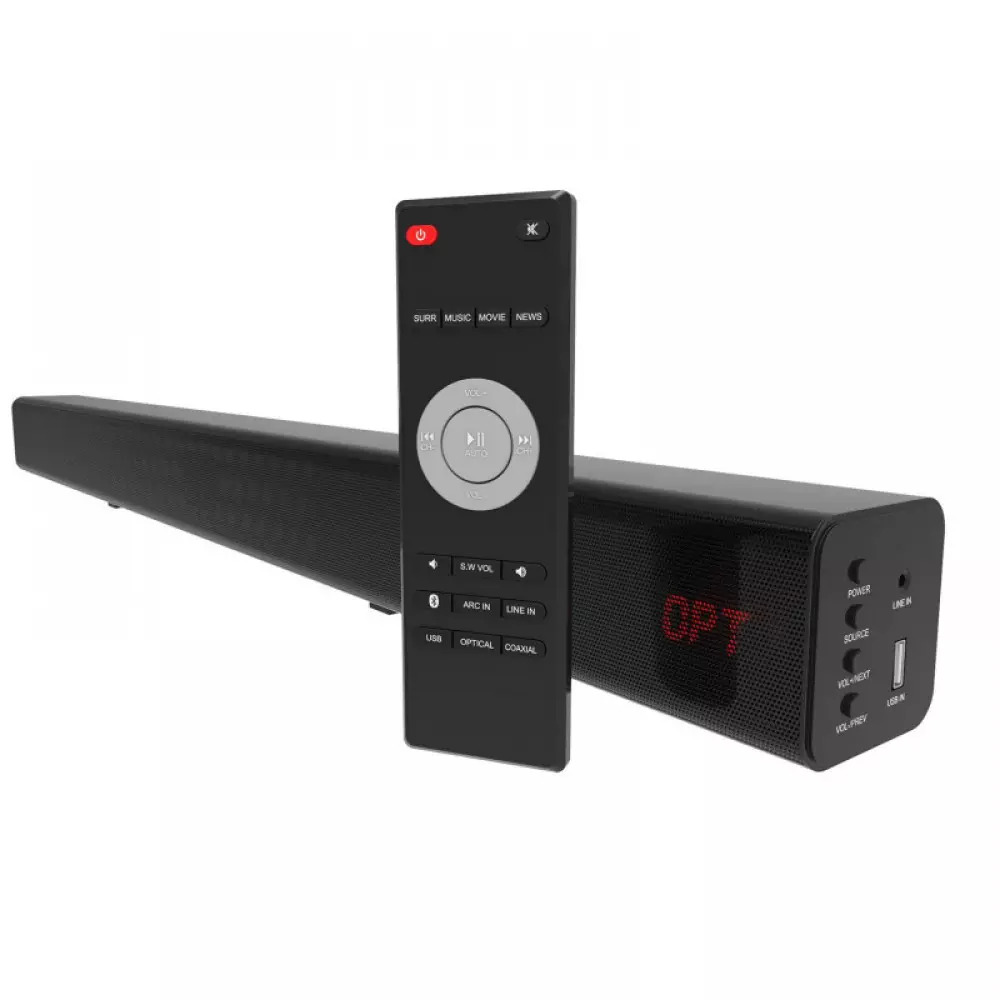 Laser Optical Audio Soundbar with Bluetooth and FM Radio - LASER