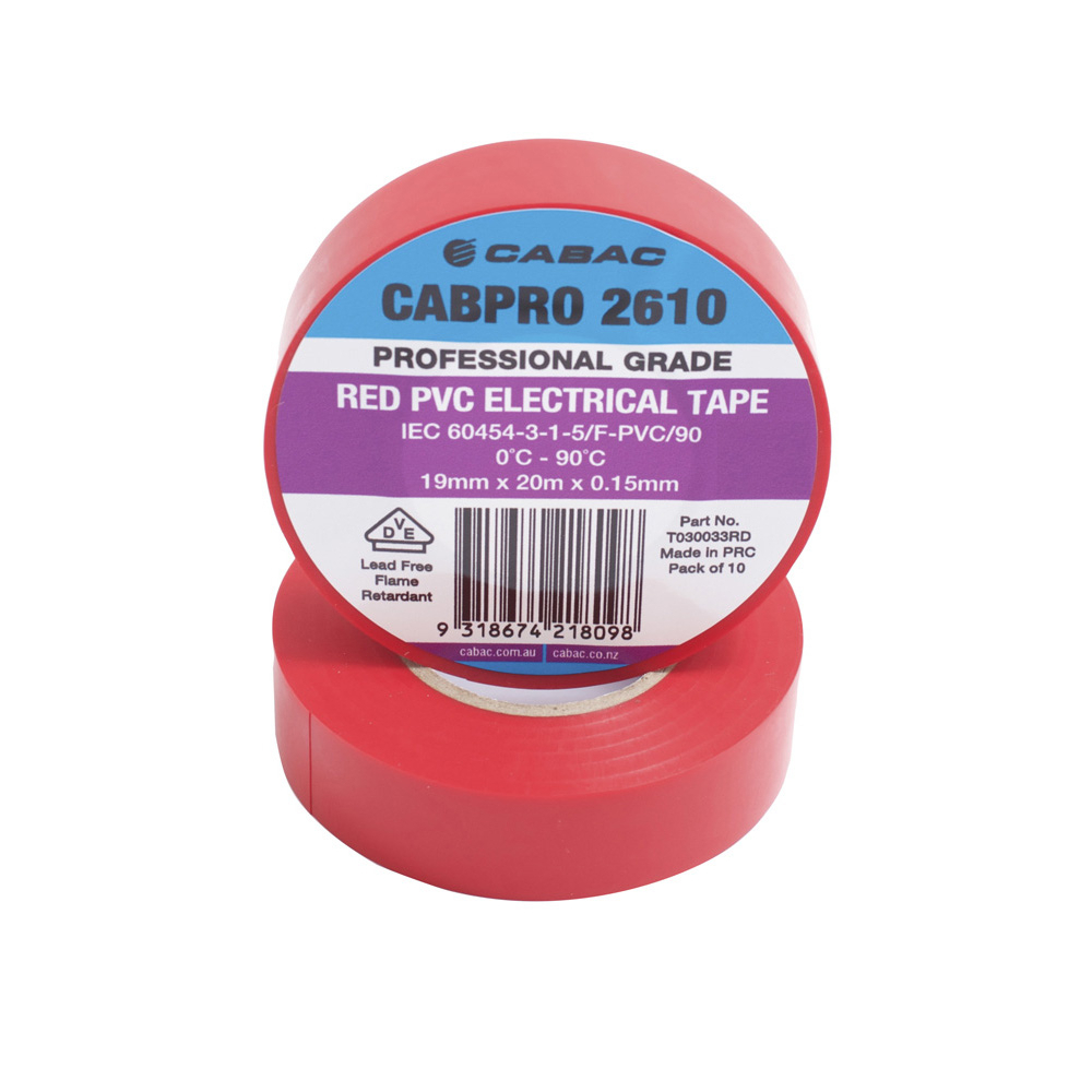 Cabac Cabpro 2610 Red PVC Electrical tape 19mm X 20m