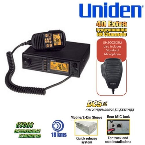 UNIDEN Mobile / E-DIN Size UHF CB Radio Including LCD Remote Speaker ...