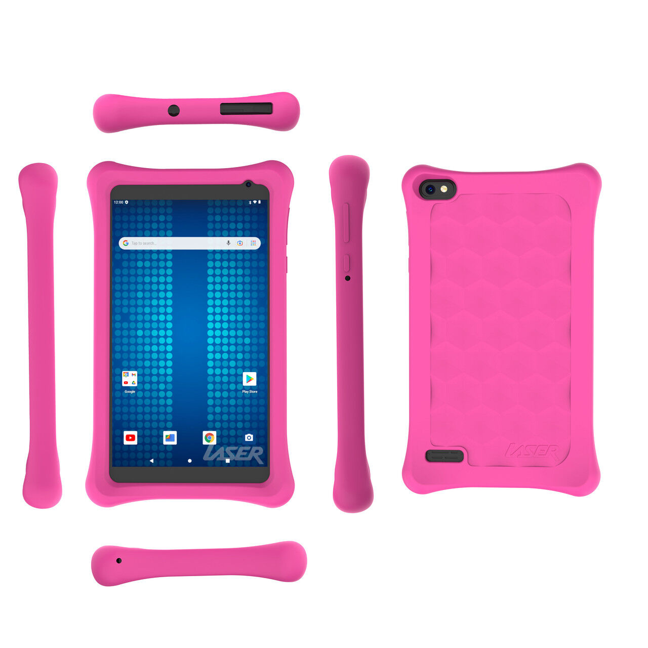 Laser 7 Inch Android 13 Tablet 3GB 32GB Pink Silicon Case