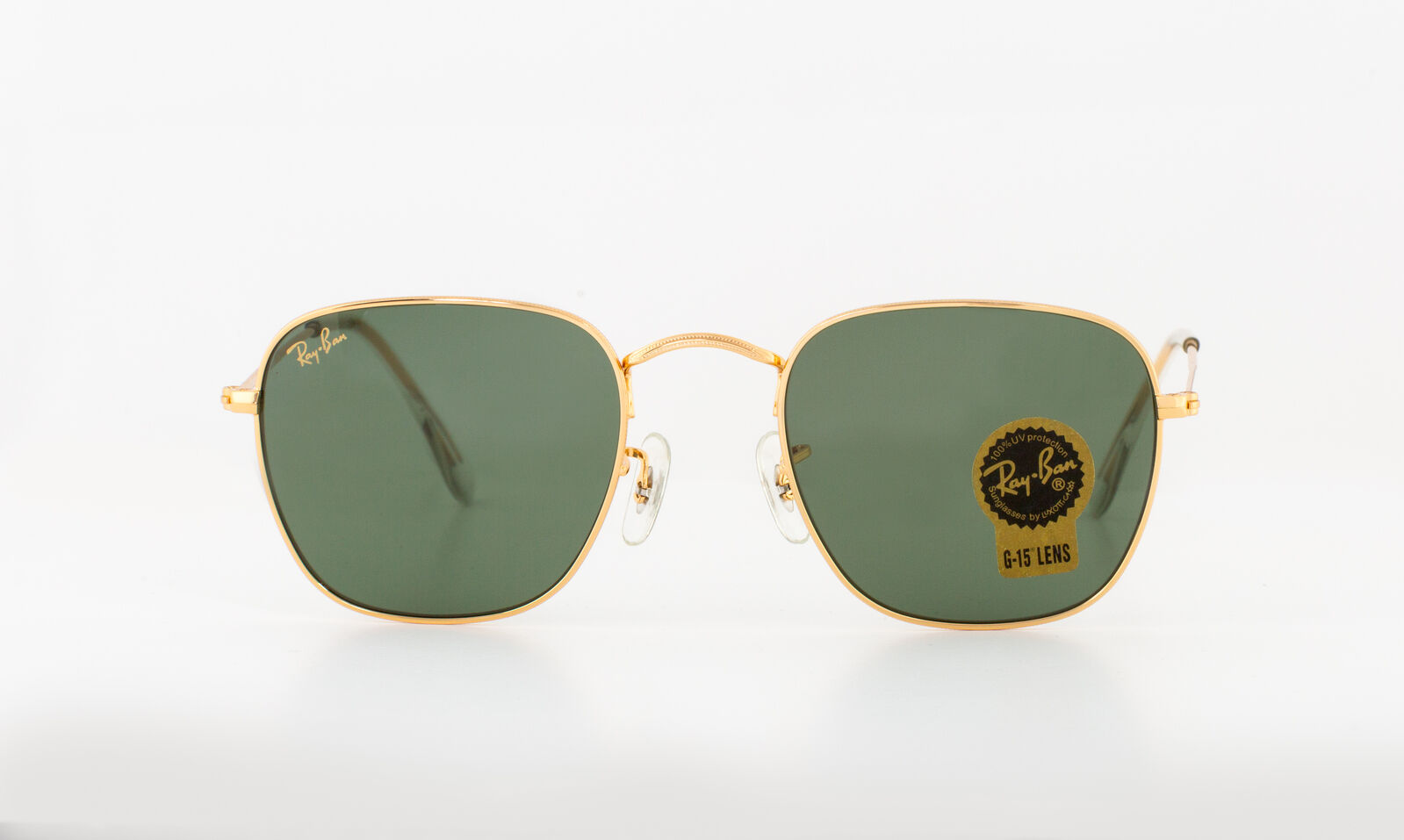 Frank Vintage Frame Square Sunglasses (Gold/Green) - Ray-Ban