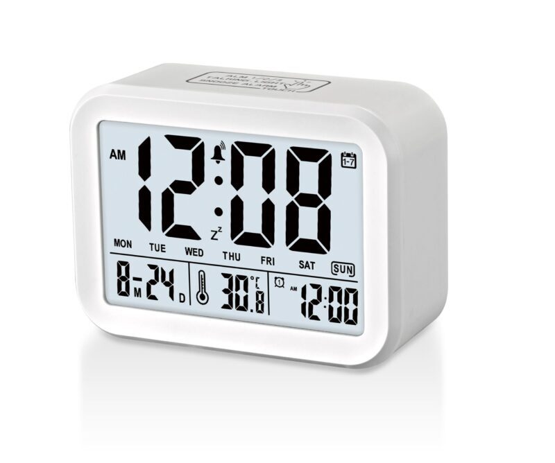 LCD Time Signal Talking Desk Clock with Alarm Snooze Touch Light ...