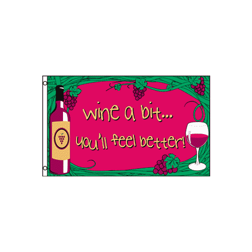 Wine A Bit Flag 3x5ft
